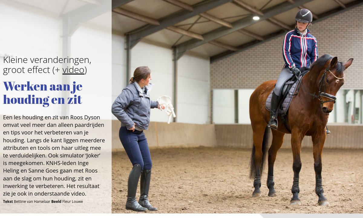 Instructie houding en zit - editie 1 2024